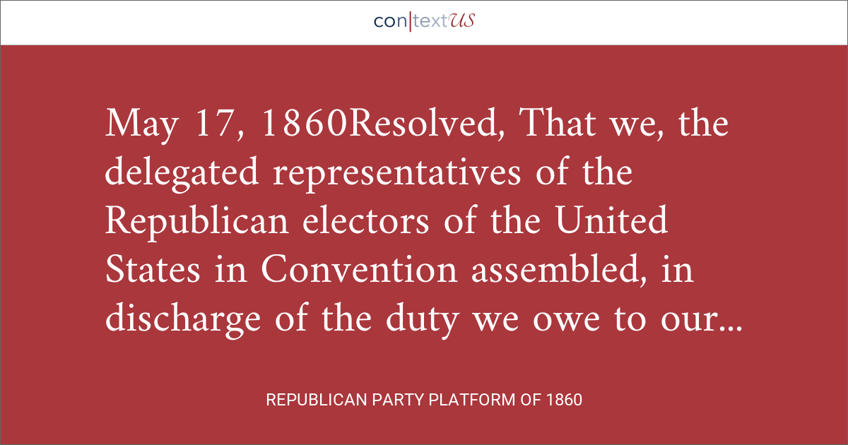Republican Party Platform of 1860