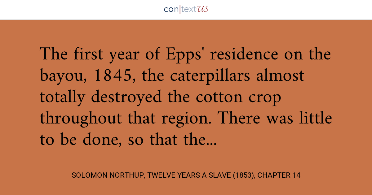 Solomon Northup, Twelve Years a Slave (1853), Chapter 14