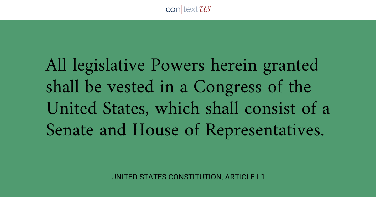 United States Constitution, Article I 1